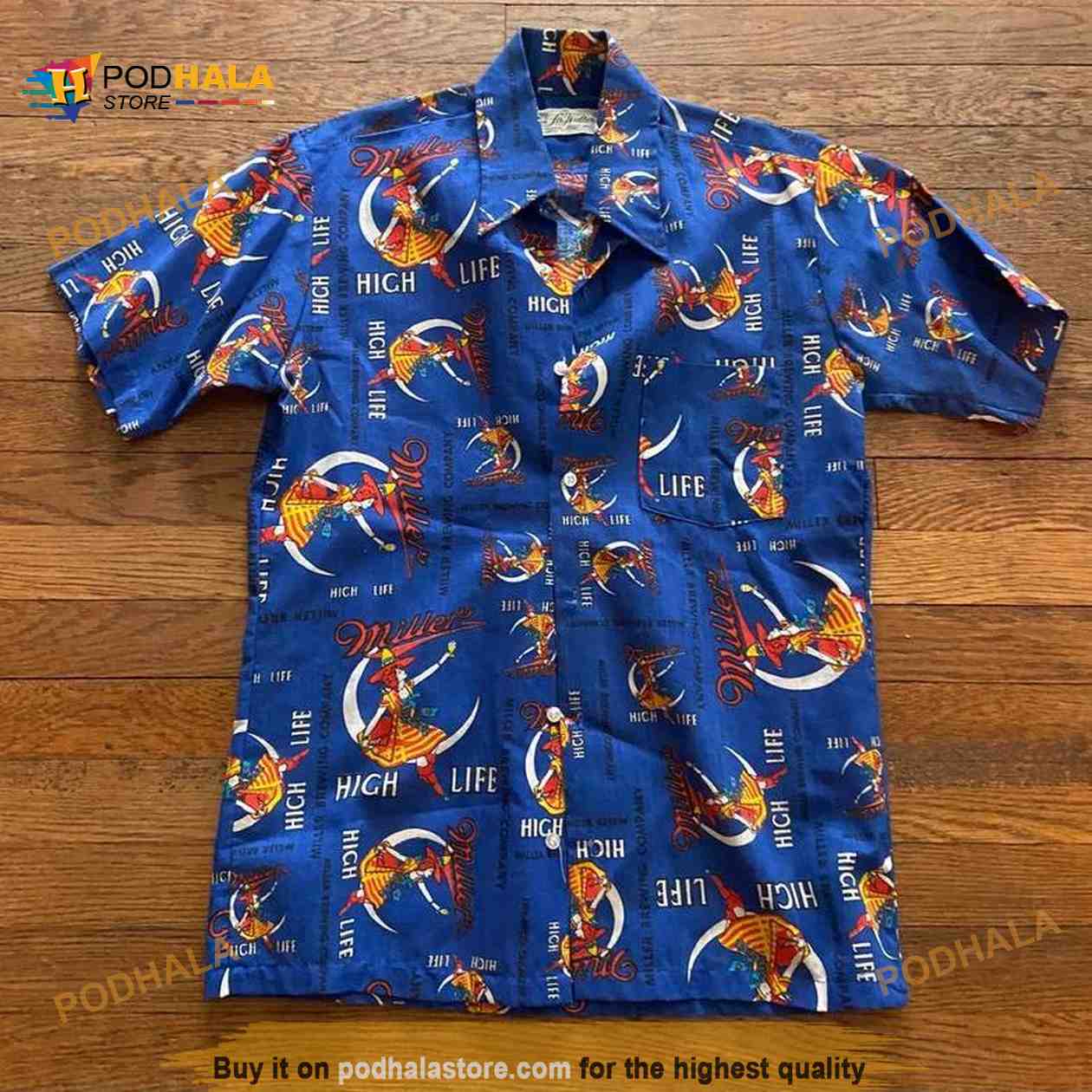 Miller High Life Hawaiian Shirt Hibiscus Flower Pattern Beach Lovers